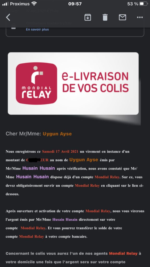 Phishing Mondial Relay : arnaque au point relais